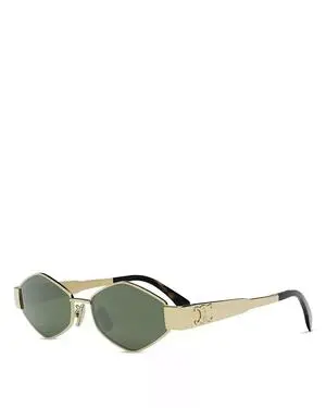 Celine Metal Triomphe Geometric Sunglasses - Gold/green Solid