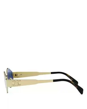 Celine Metal Triomphe Geometric Sunglasses - Gold/green Solid