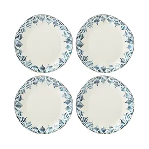 LENOX Blue Bay Dinner Plates, Set Of 4 - White