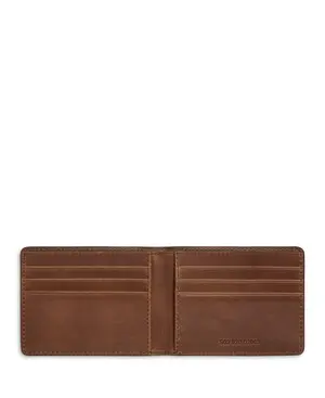 Shinola Slim Navigator Distressed Leather Bi Fold Wallet - Medium Brown