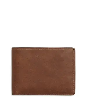 Shinola Slim Navigator Distressed Leather Bi Fold Wallet - Medium Brown