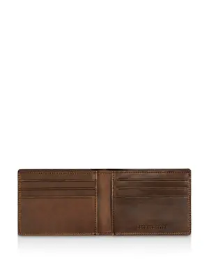 Shinola Slim Navigator Distressed Leather Bi Fold Wallet - Medium Brown