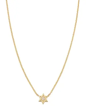 Zoe Chicco 14k Yellow Gold & Diamond Star Of David Necklace - White/gold