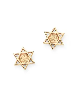 Zoe Chicco 14k Yellow Star Of David Stud Earrings - Gold