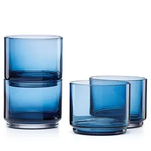 LENOX Tuscany Classics Stackable Short Glasses, Set Of 4 Blue