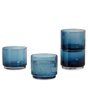 LENOX Tuscany Classics Stackable Short Glasses, Set Of 4 - Blue