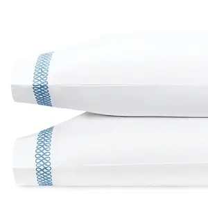 MATOUK Astor Braid King Pillowcase, Pair - Sky