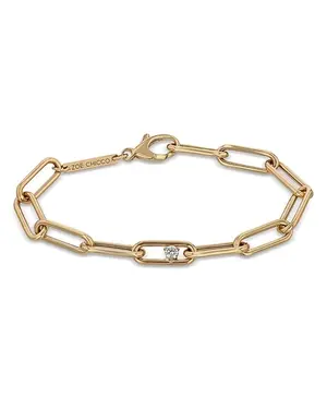 Zoe Chicco 14k Yellow Diamond Paperclip Link Bracelet - Gold