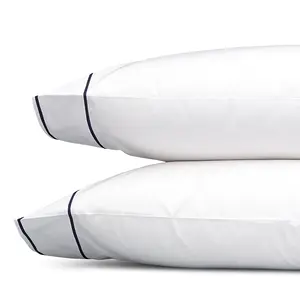 MATOUK Ansonia Percale King Pillowcase, Pair - Navy Blue