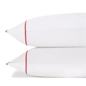 MATOUK Ansonia Percale King Pillowcase, Pair - Red
