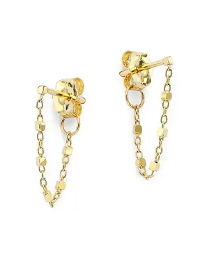 Zoe Chicco 14k Yellow Chain Hoop Earrings - Gold