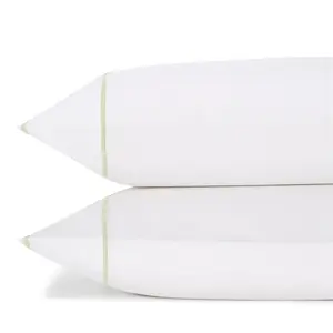 MATOUK Ansonia Percale Standard Pillowcase, Pair Leaf