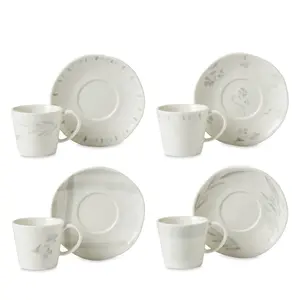 LENOX Oyster Bay 8 Piece Espresso Cup & Saucer Set