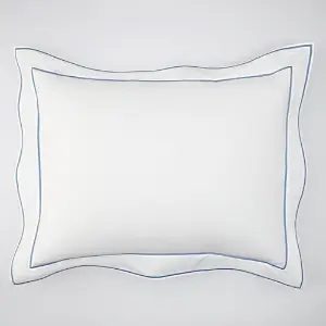 MATOUK Ansonia Percale Standard Sham Ocean Blue