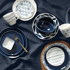 LENOX Bay Colors 12-piece Dinnerware Set - Blue