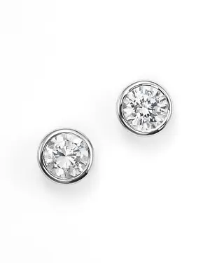 Bloomingdale'S Diamond Stud Earrings In 14k Gold - White