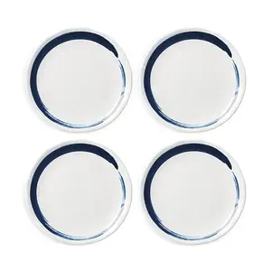 LENOX Lennox Blue Bay Melamine Dinner Plates, Set Of 4 - White/blue