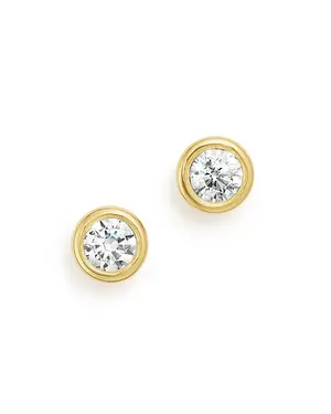 Bloomingdale'S Diamond Stud Earrings In 14k Yellow Gold - White/gold