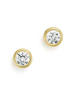 Bloomingdale'S Diamond Stud Earrings In 14k Yellow Gold - White/gold