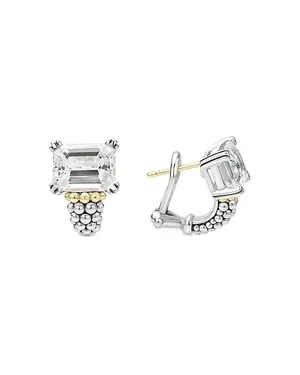 Lagos 18k Yellow Gold, Sterling & White Topaz Earrings