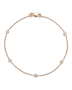 Bloomingdale'S Diamond Station Bracelet In 14k - Rose Gold