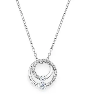 Bloomingdale'S Diamond Circle Pendant Necklace In 14k Gold - White