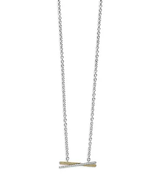 Lagos 18k Gold And Sterling Silver Diamond Pendant Necklace - Silver/yellow