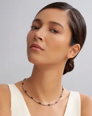 Lagos Black Caviar Silver And Ceramic Beaded Necklace - Black/silver