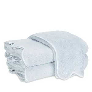 MATOUK Cairo Scallop Guest Towel - Light Blue/white