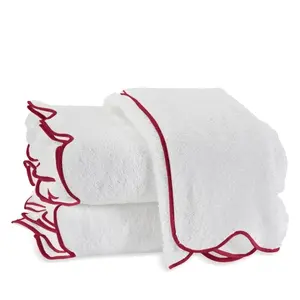 MATOUK Cairo Scallop Guest Towel - Rally Red