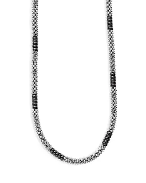 Lagos Ceramic Beaded Necklace - Black/silver