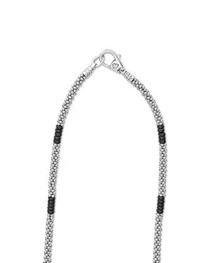 Lagos Ceramic Beaded Necklace - Black/silver