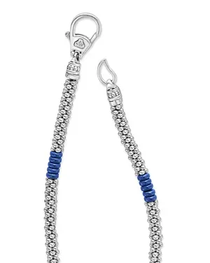 Lagos Blue Caviar Ceramic Beaded Necklace - Blue/silver