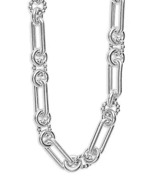 Lagos Signature Caviar Mixed Link Statement Necklace