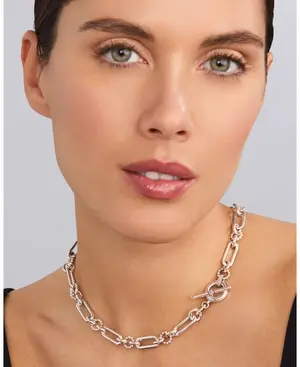 Lagos Signature Caviar Mixed Link Statement Necklace
