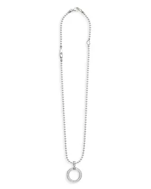 Lagos Sterling Caviar Spark Diamond Circle Pendant Necklace