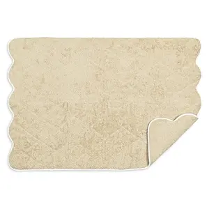 MATOUK Cairo Scallop Quilted Mat Sand/white