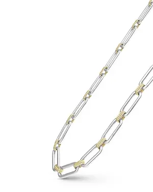 Lagos 18k Yellow Gold And Sterling Silver Caviar Link Necklace