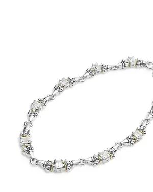 Lagos 18k Yellow Gold & Sterling White Topaz Collar Necklace - Silver