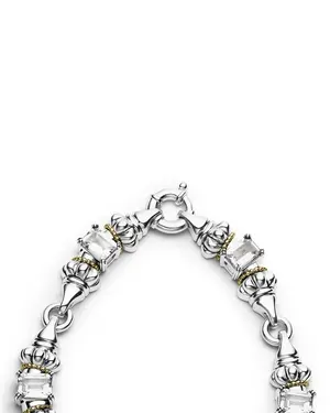 Lagos 18k Yellow Gold & Sterling White Topaz Collar Necklace - Silver