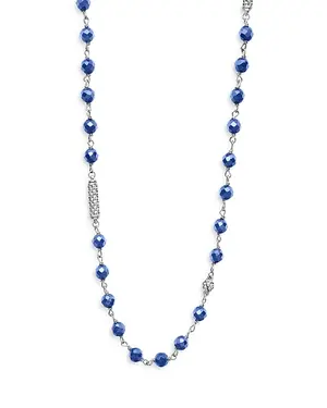 Lagos Sterling Silver Caviar Beaded Necklace - Blue/silver