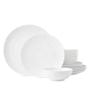 LENOX Wicker Creek 12 Piece Dinnerware Set - White