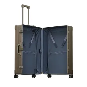 ALEON Macro Traveler Aluminum Spinner Suitcase - Brown