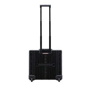 ALEON 17-inch Aluminum Wheeled Pilot Bag - Black