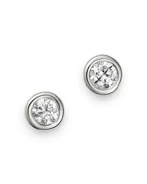 Bloomingdale'S Diamond Bezel Set Stud Earrings - White