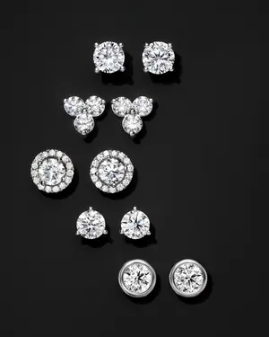 Bloomingdale'S Diamond Bezel Set Stud Earrings - White
