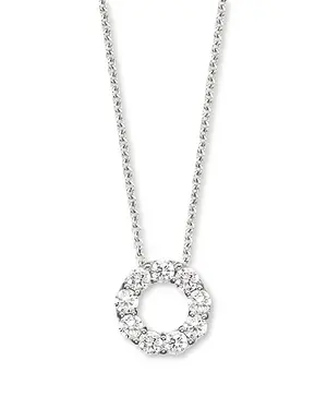 Bloomingdale'S Diamond Circle Pendant Necklace - White