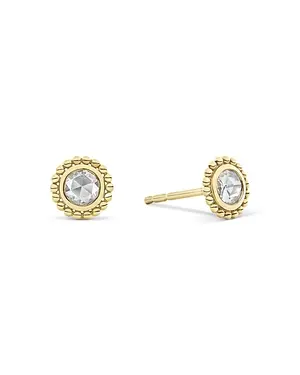 Lagos 18k Yellow Covet Diamond Stud Earrings - Gold