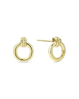 Lagos Meridian 18k Yellow Caviar Circle Drop Earrings - Gold