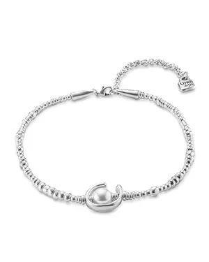 UNODE50 Sterling-plated Beaded Necklace With Pearl Accent